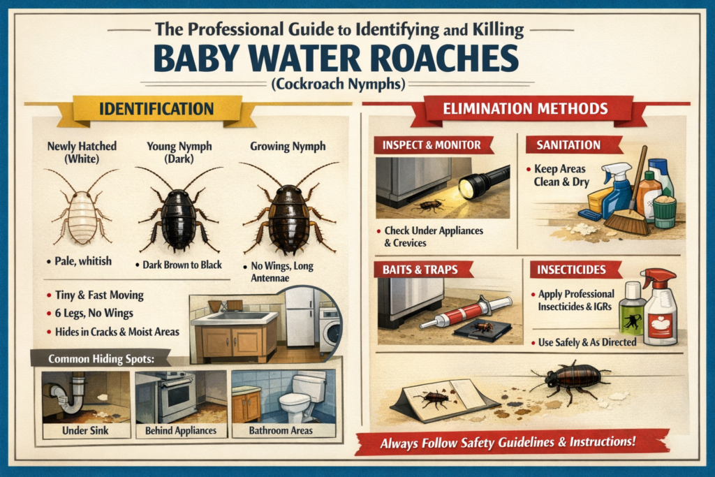 The Professional Guide to Identifying and Killing Baby Water Roaches